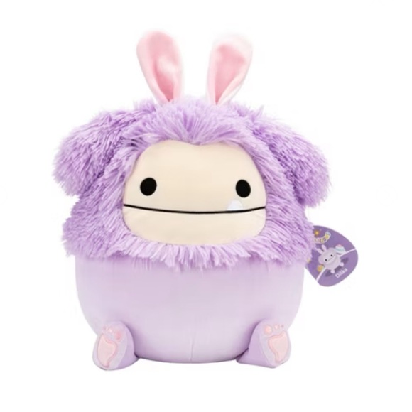 Squishmallows | Other | Nwt 2 Dilka The Purple Bigfoot With Bunny Ears ...